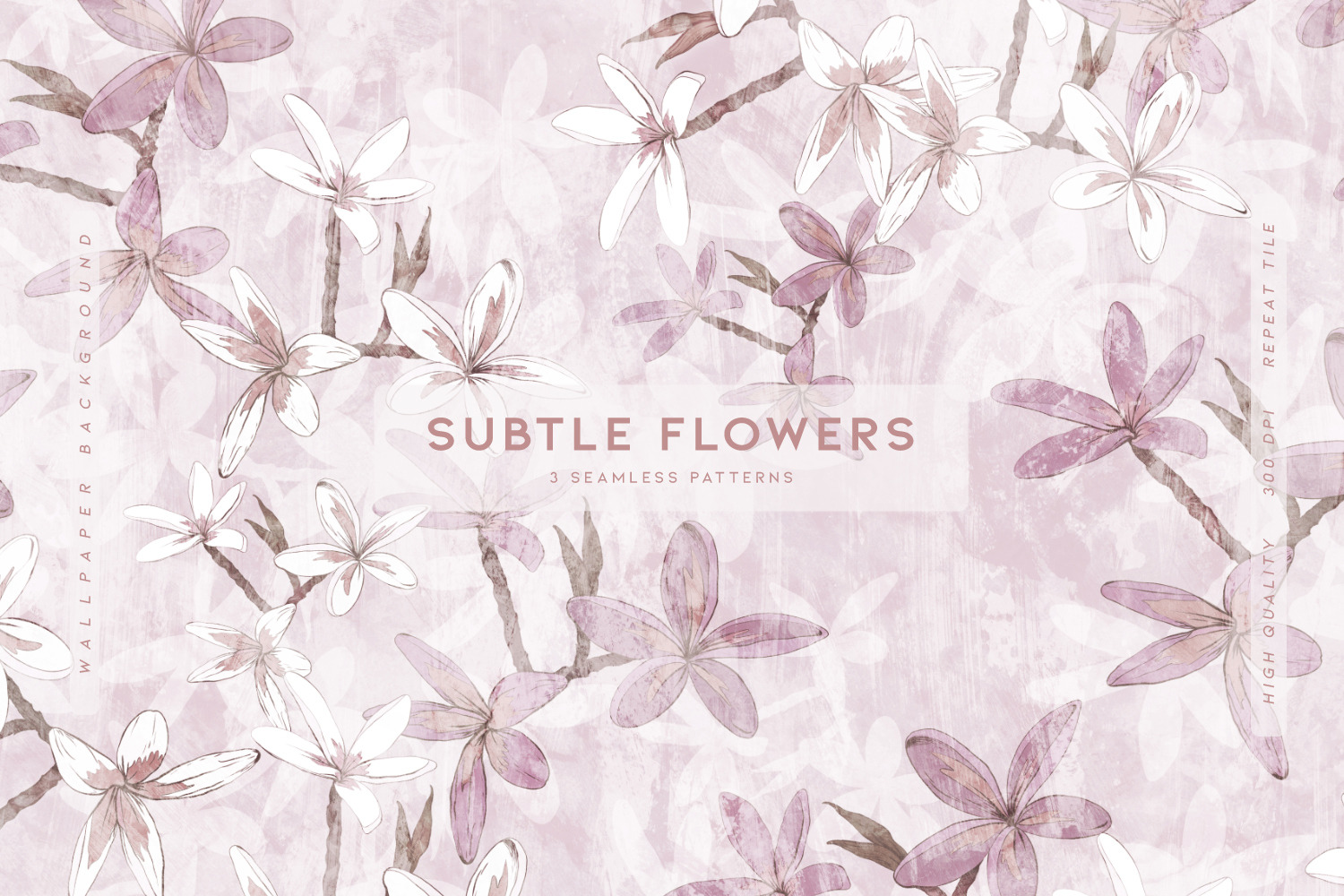 Subtle Flowers 3 Patterns, a Pattern Graphic by MalyskaStudio
