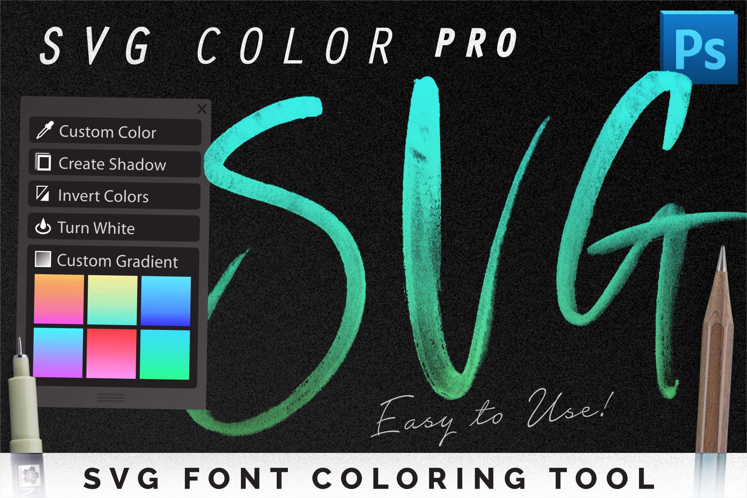 SVG Font Coloring Tool Pro, an Action Add-On by Drifter Studio ...