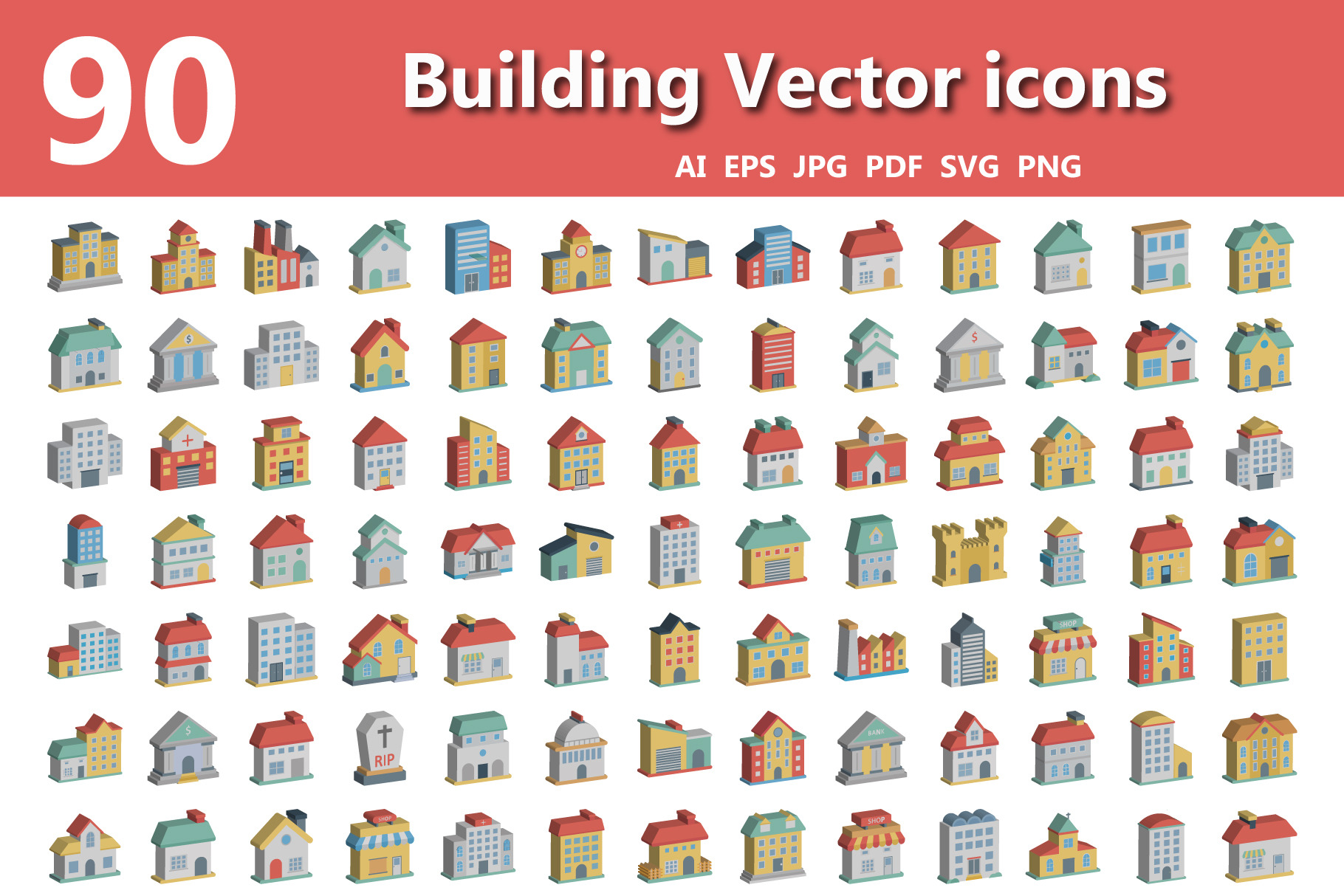 Building Vector Icons Pack, an Icon by Vector Portal