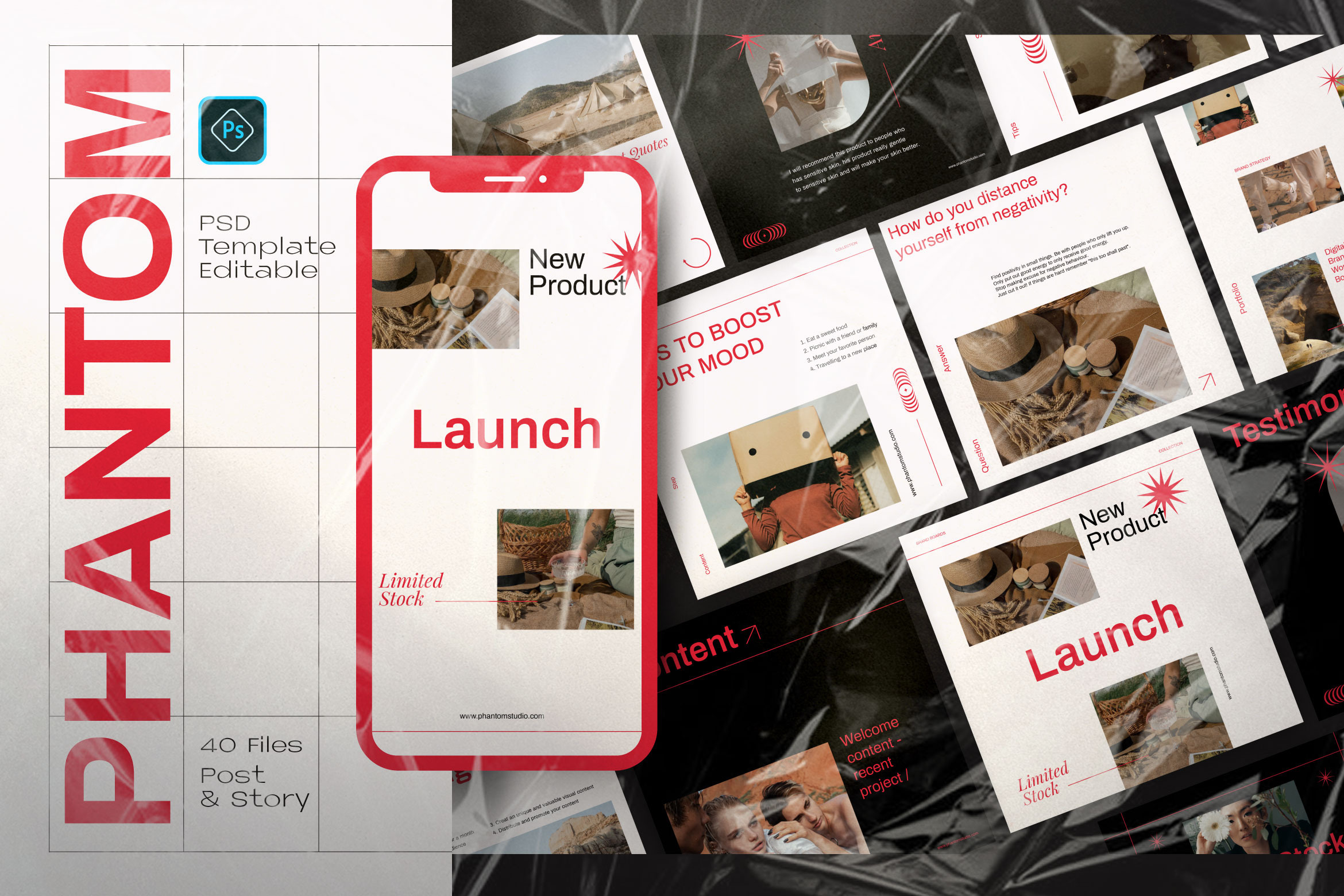 Phantom Brand Kit Social Media, a Social Media Template by Dirtytemp Studio