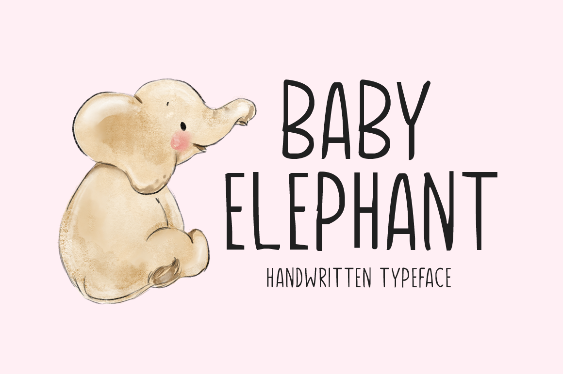 Baby Elephant Typeface, a Script Font by Seemly Fonts | Creative Market