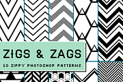 Zigs and Zags: photoshop patterns, a Pattern Graphic by Verve & Sass