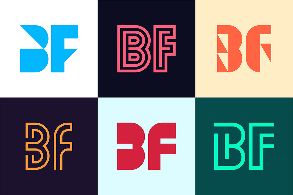 Set of letter BF logos, an Object Graphic by NataliiaVolyk