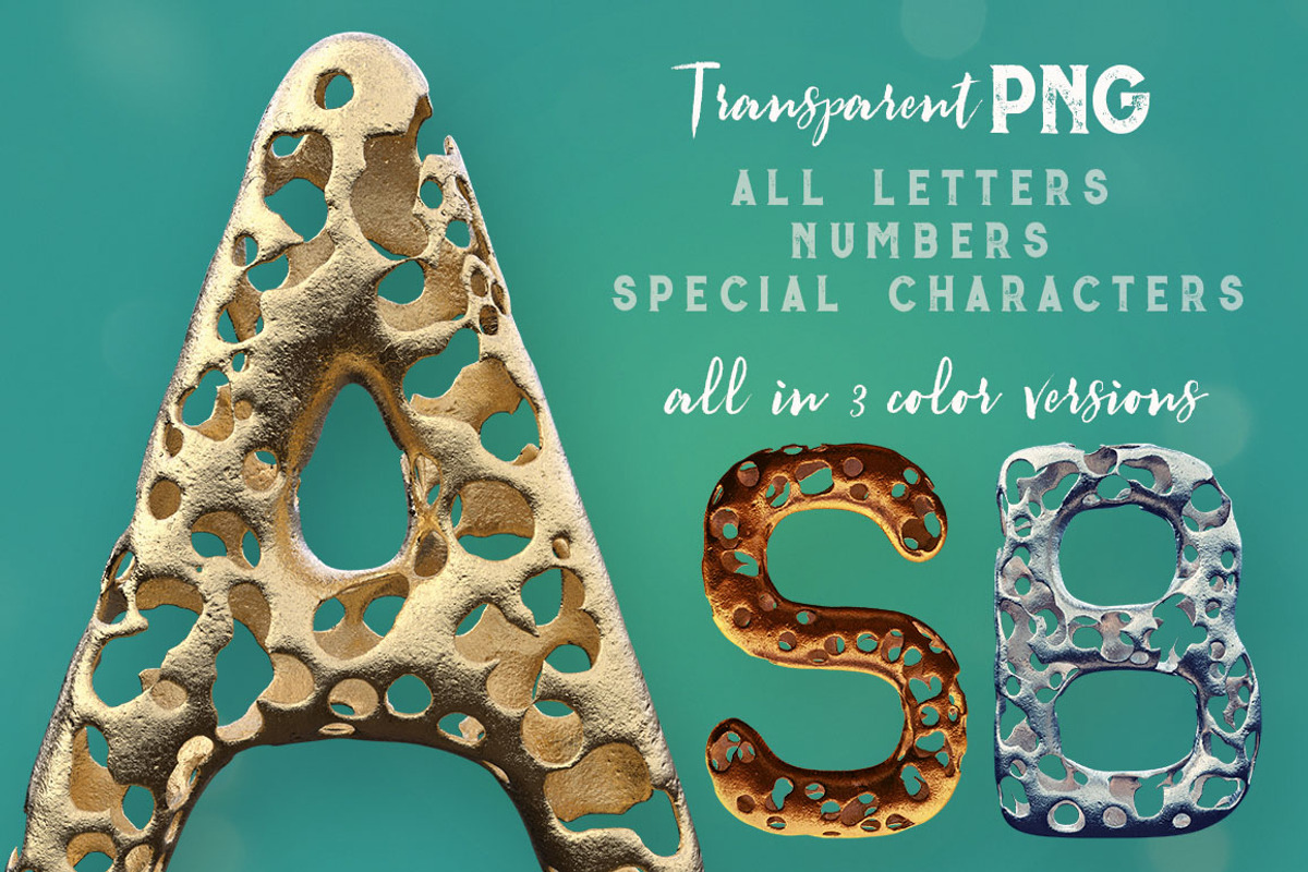 Full Of Holes - Golden 3D Lettering, a Graphic by MIIM