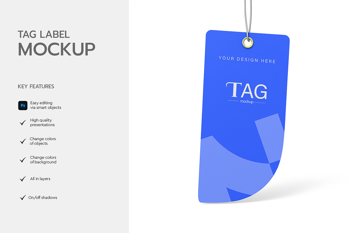 Premium Label Tag Mockup PSD