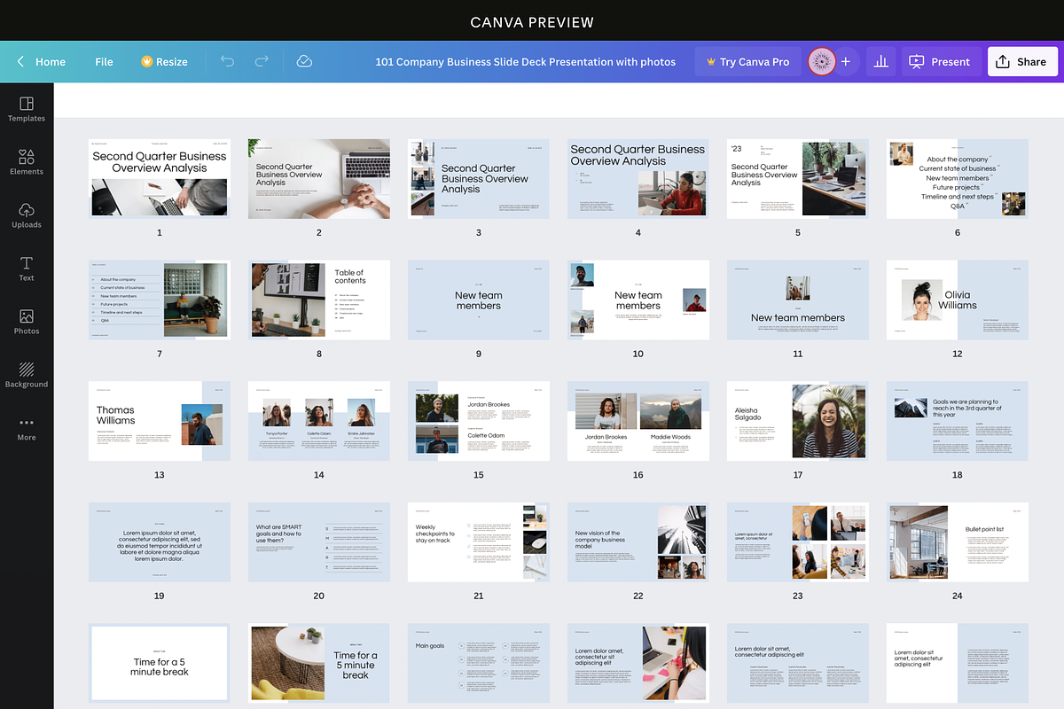 101 Slides Business Presentation Deck