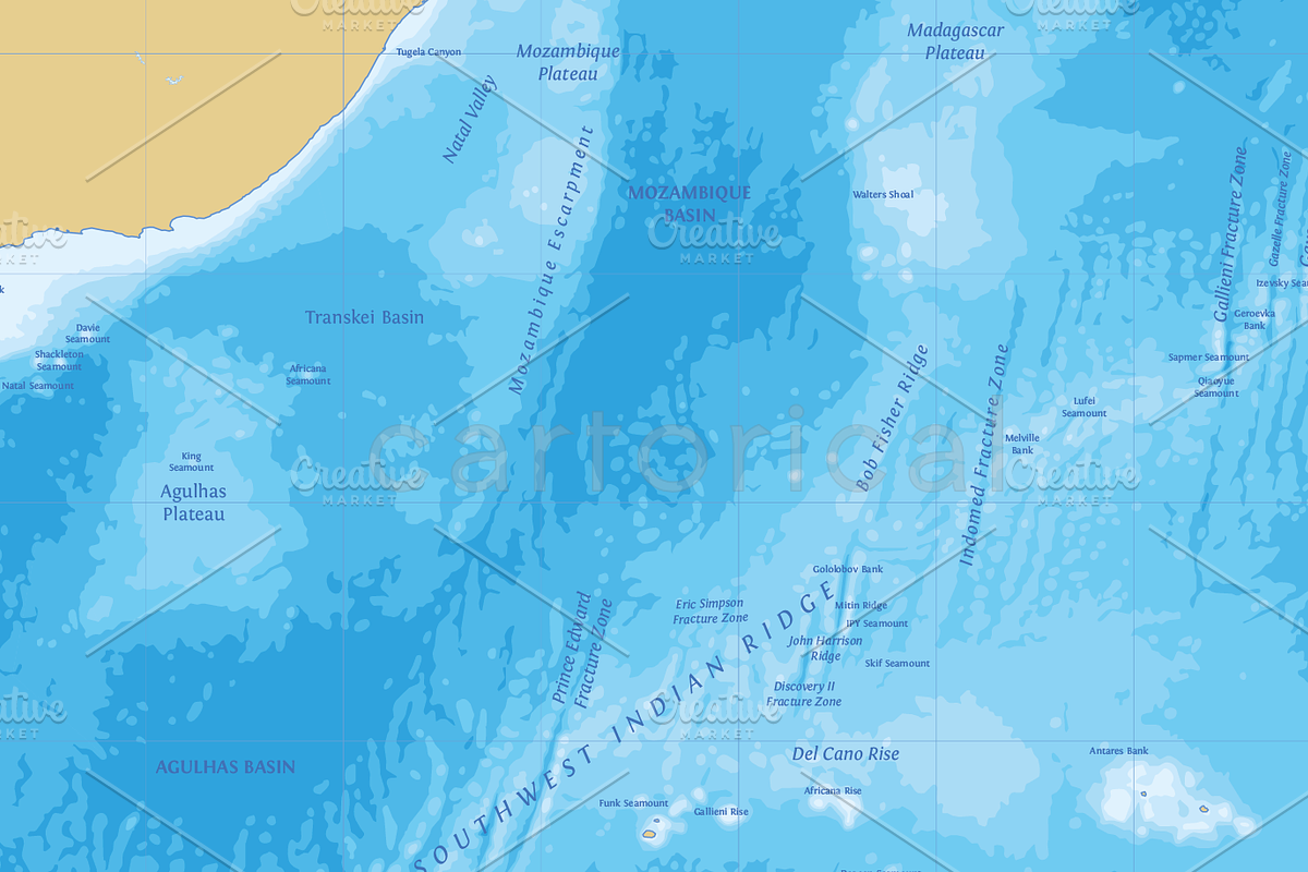 Marine World Vector Map, an Illustration by Cartorical