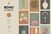 Boho abstract design shapes
