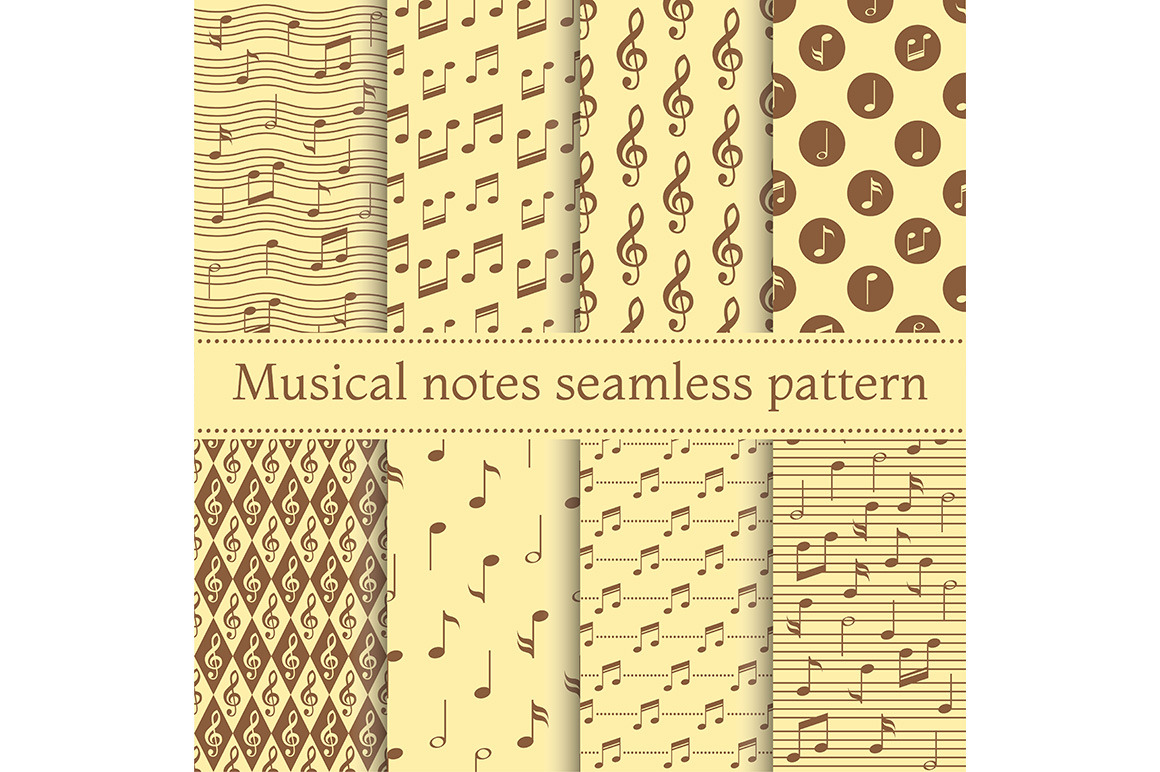 Musical notes seamless pattern, a Pattern Graphic by IhorZigor
