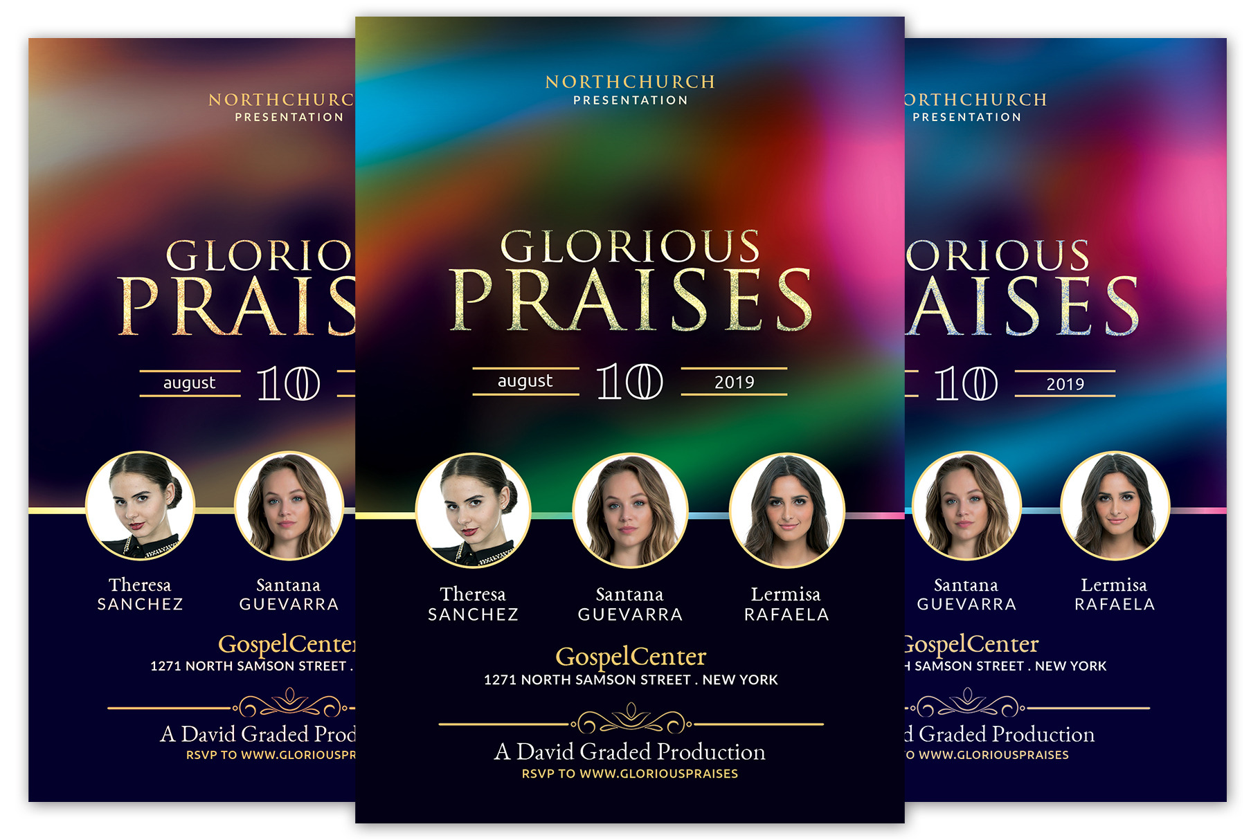 Glorious Praises Church Flyer, a Flyer Template by KiraYamato Design Studio
