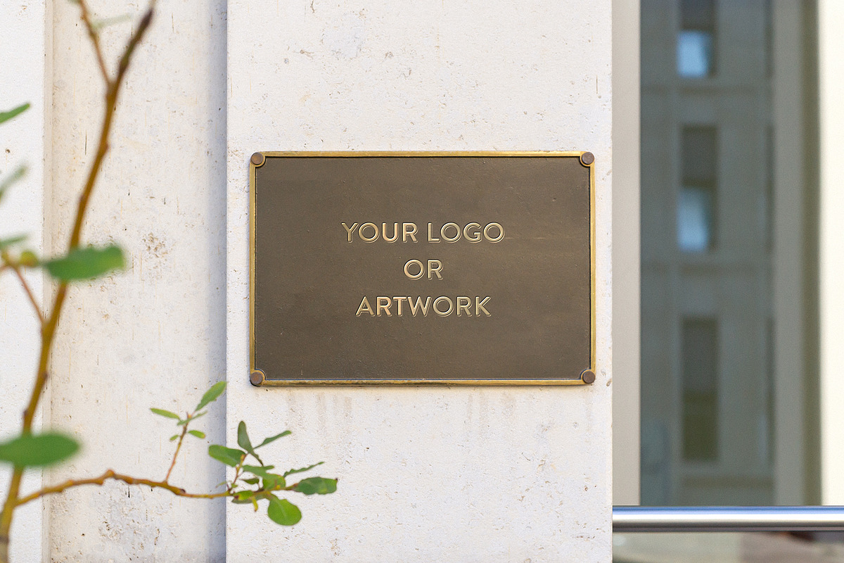Entrance Logo Mockup Wall Metal Sign, a Product Mockup by PrintPixel