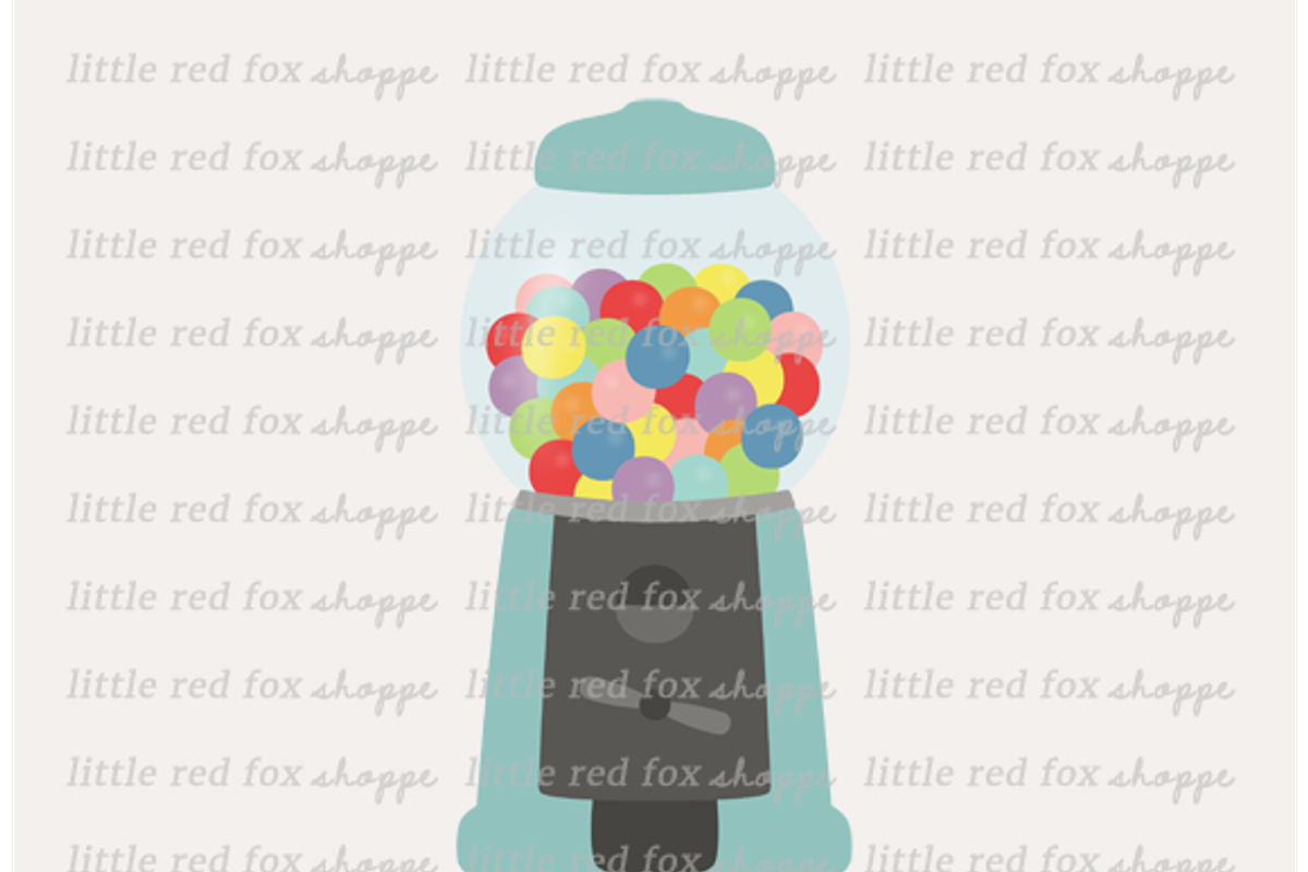 Gumball Machine Clipart, an Illustration by Little Red Fox Shoppe