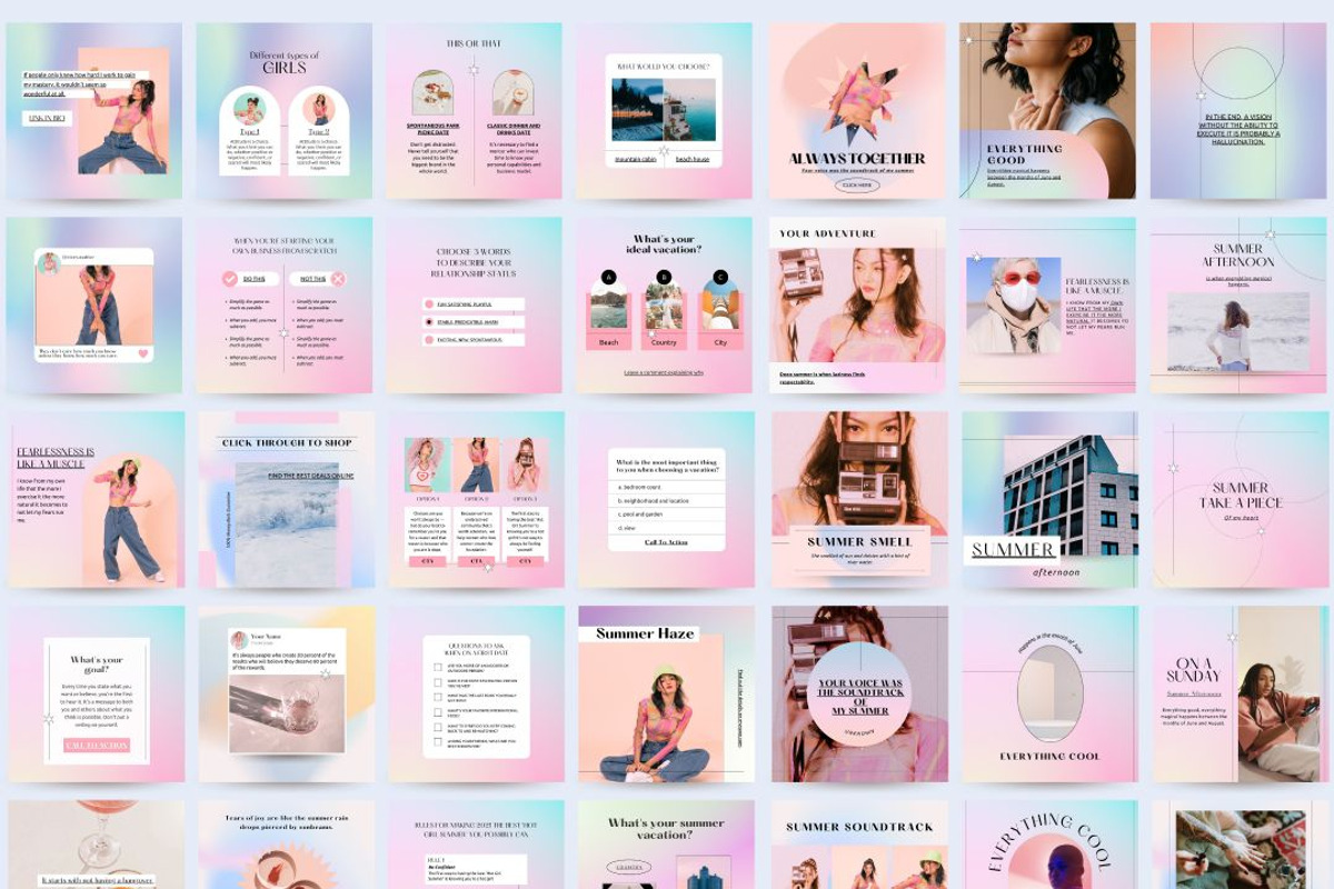Instagram Gradient Canva Template, a Social Media Template by Story ...