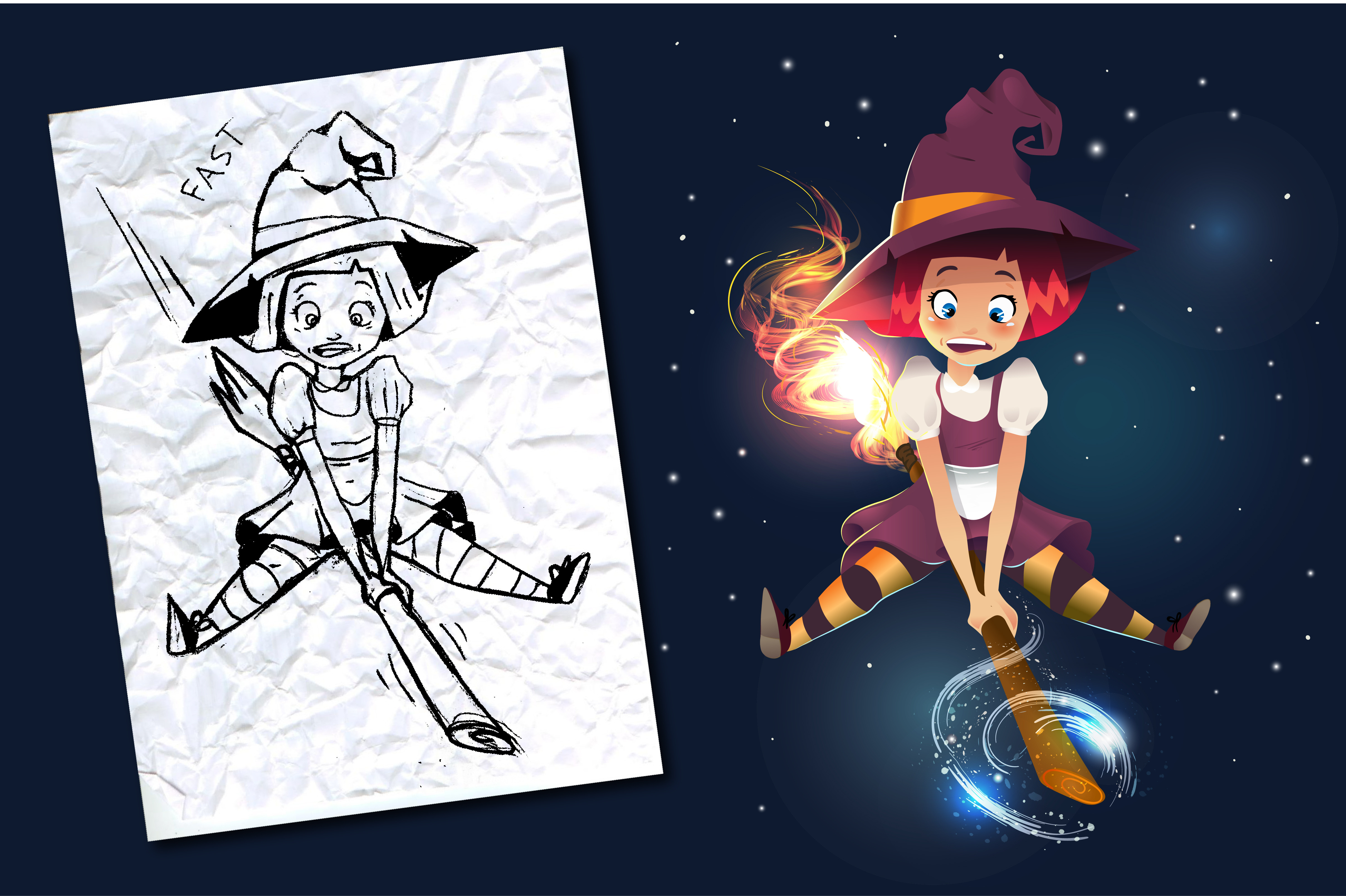 Halloween Witch vector, an Illustration by aliona..almazova