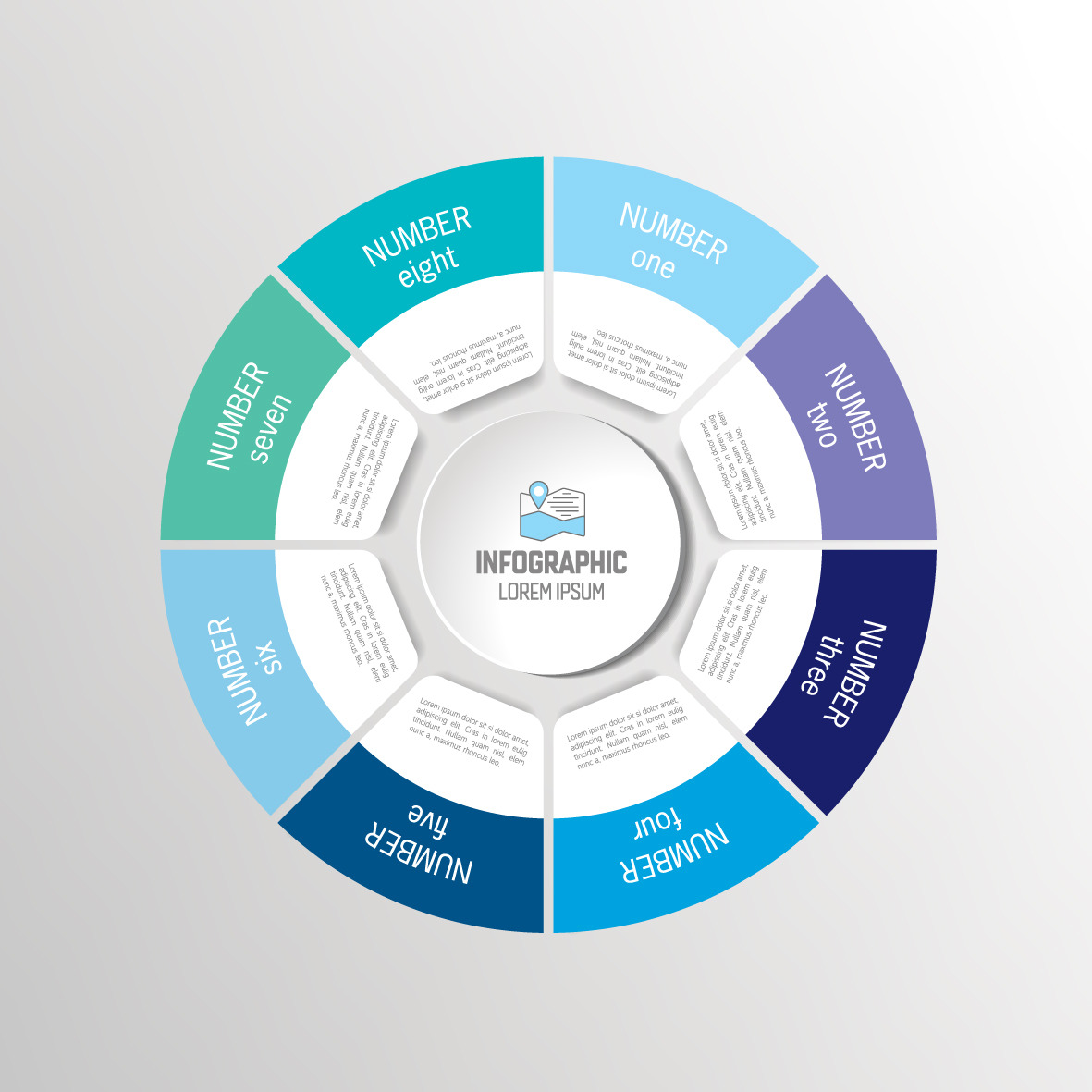 Circle, round infographic options, a Work Illustration by VectorAN