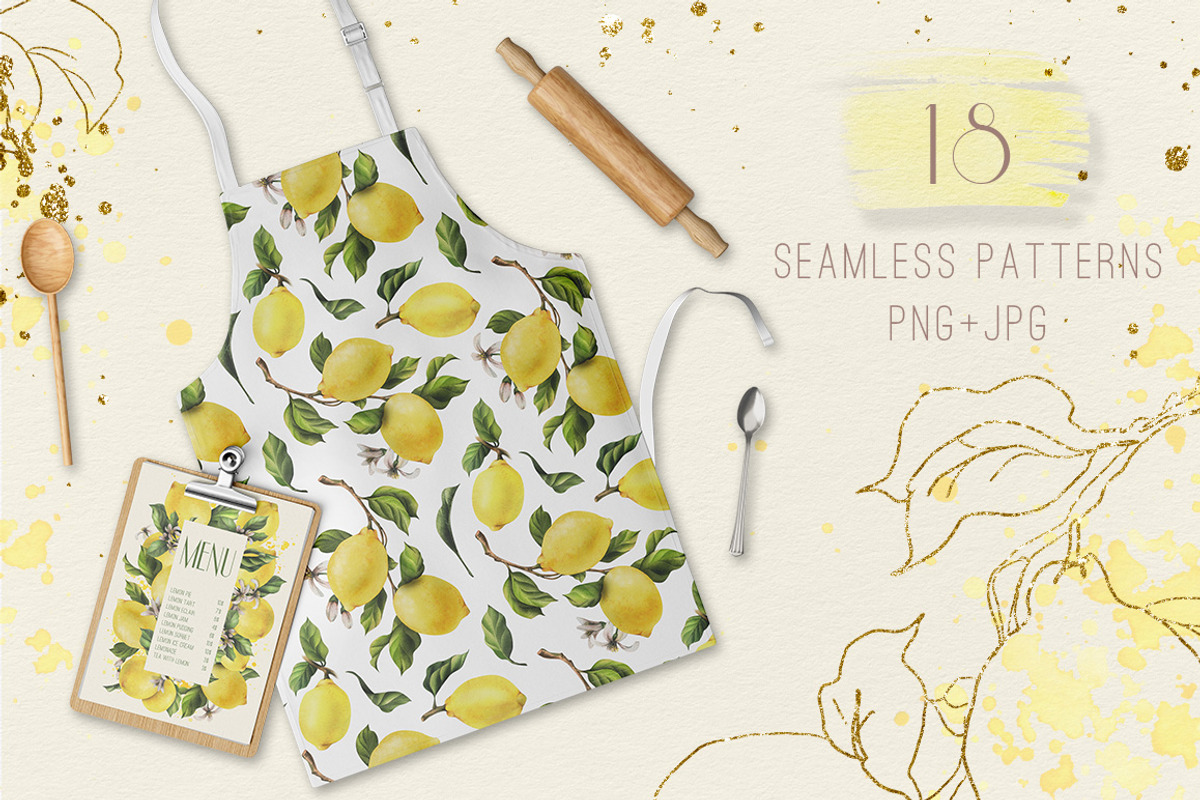 Lemons sunny watercolor clipart, a Food Illustration by NATASHA CHU