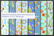 Watercolor Christmas Pattern, a Pattern Graphic by Corner Croft