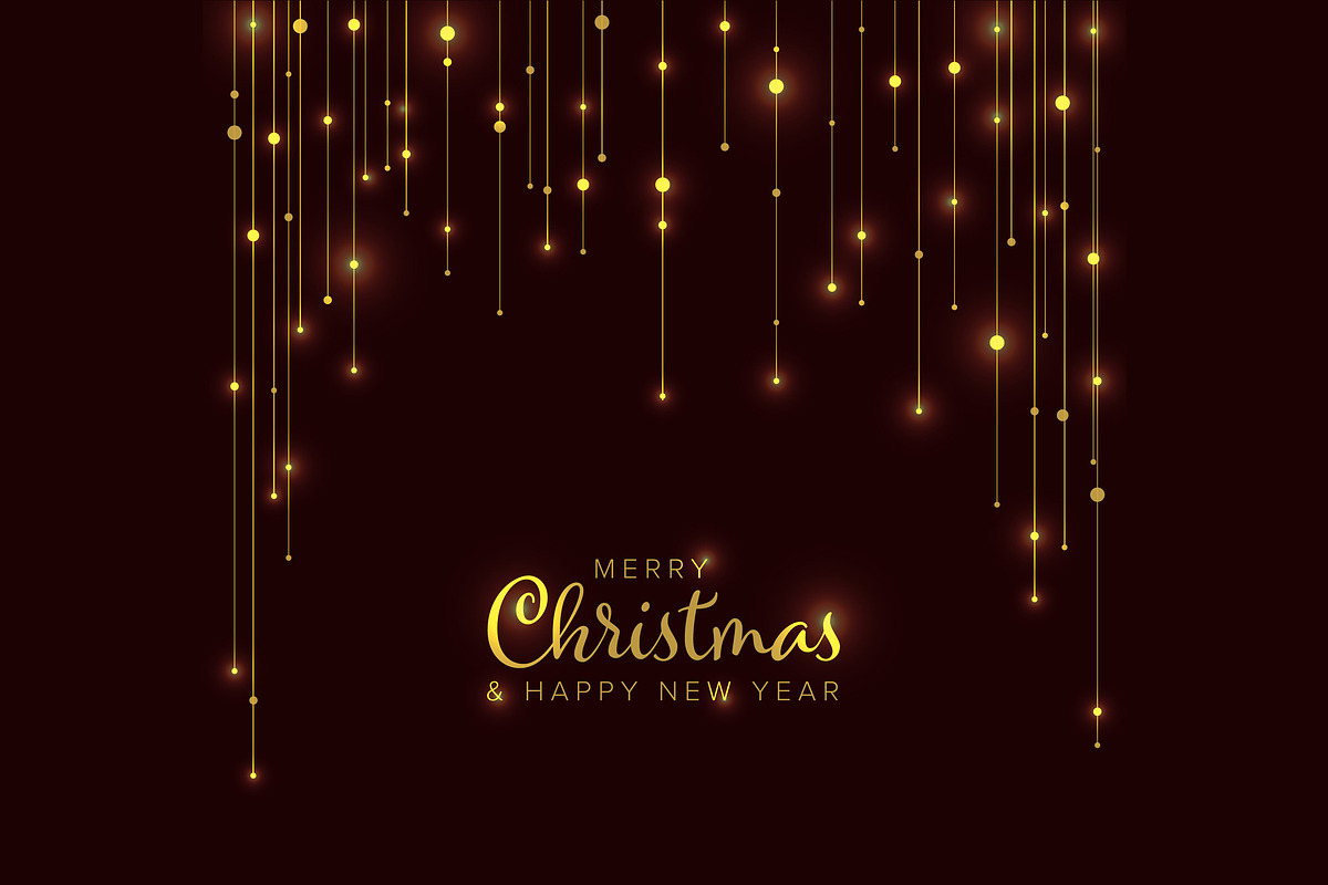 Christmas card with golden lights, a Card Template by Orson