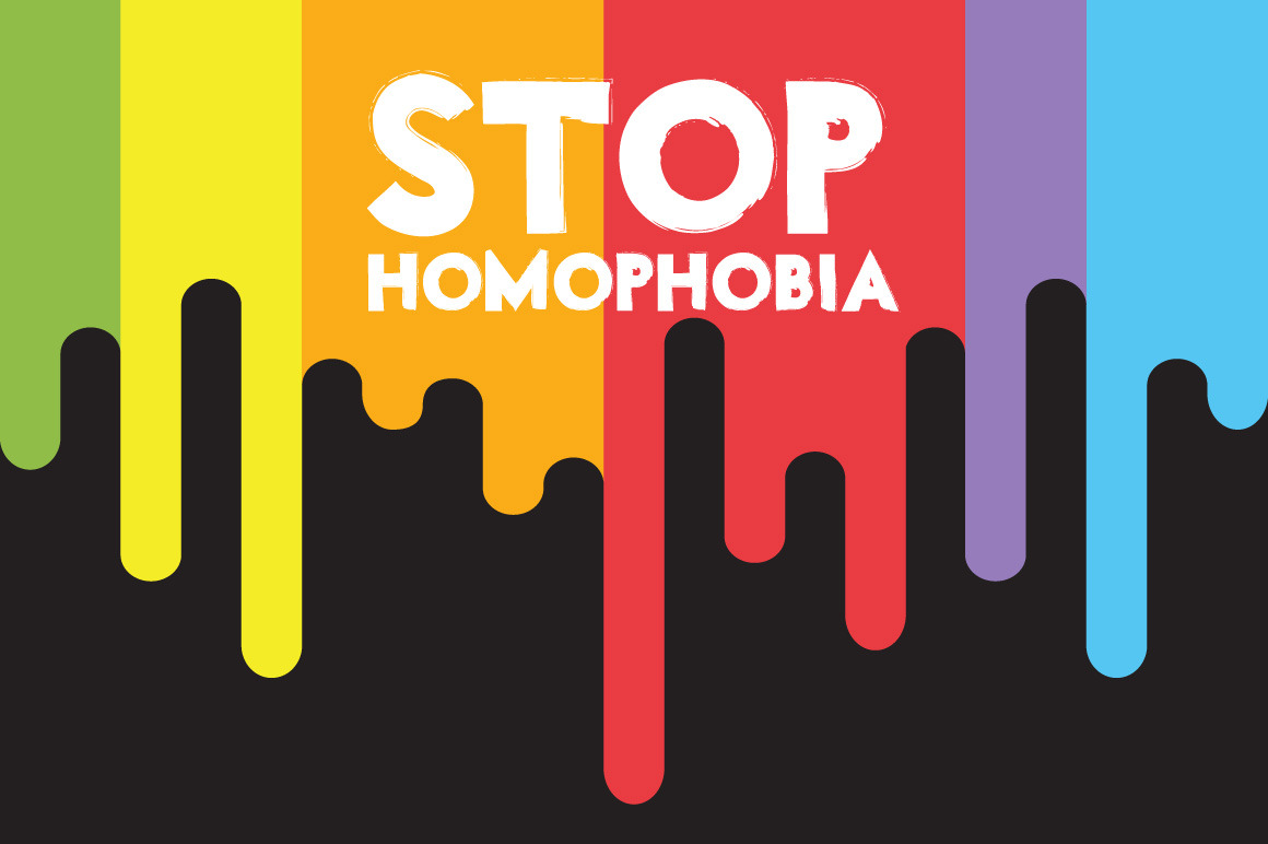 Stop Homophobia rainbow LGBT flag, a Texture Illustration by Dukesn