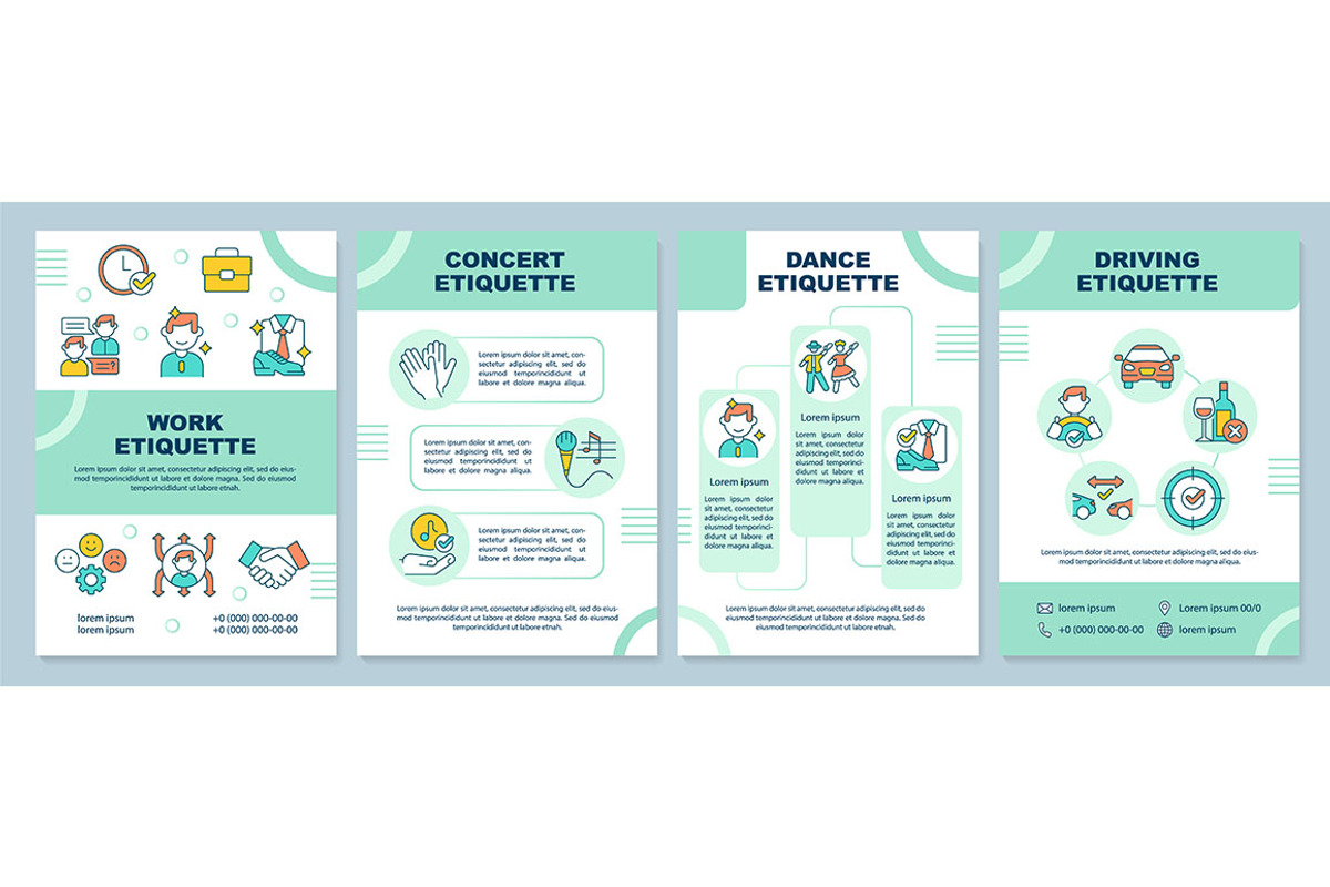Etiquette types brochure template, a Brochure Template by IMG visuals icons