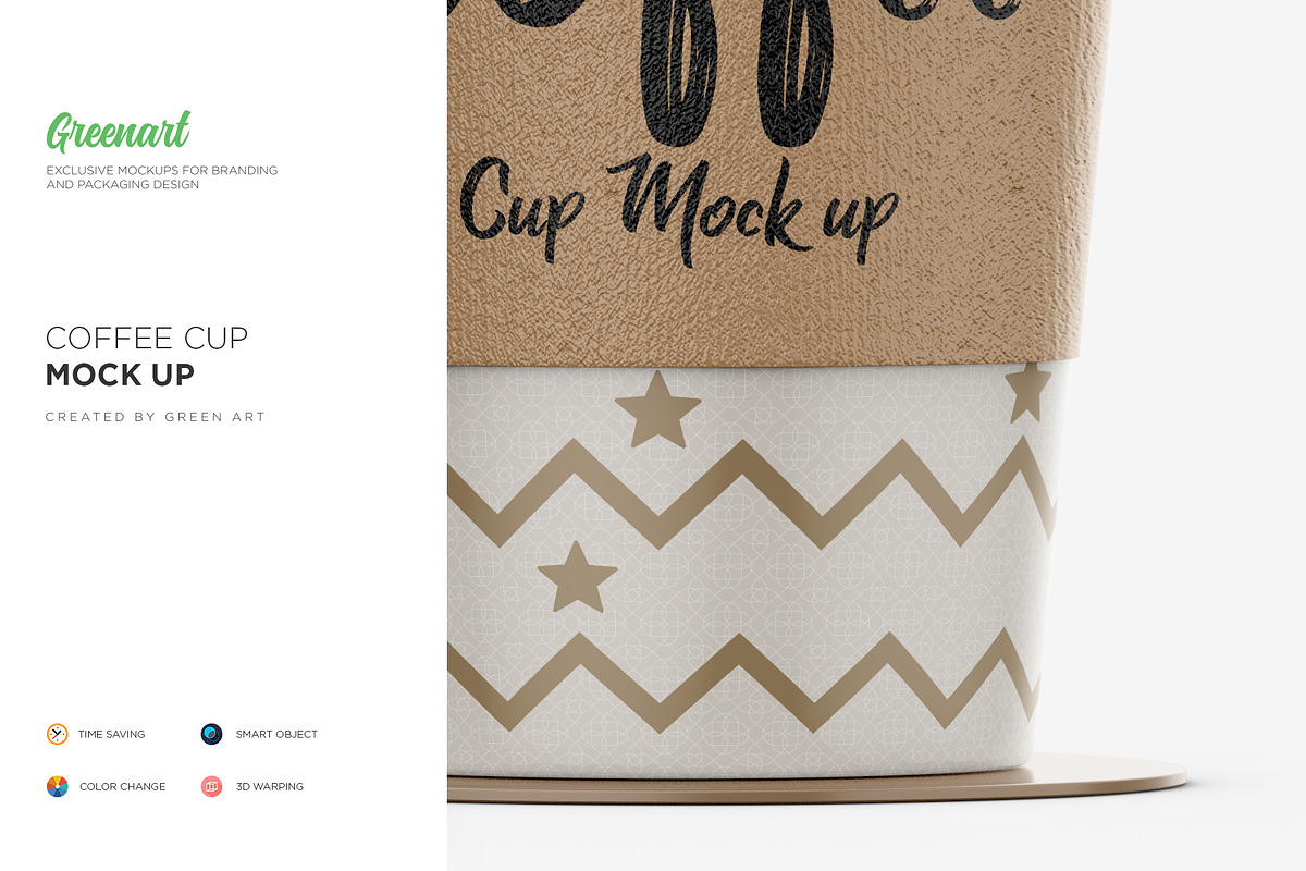 Coffee Cup With Sleeve-3 PSD Mockup, a Cups & Container Mockup by Green Art
