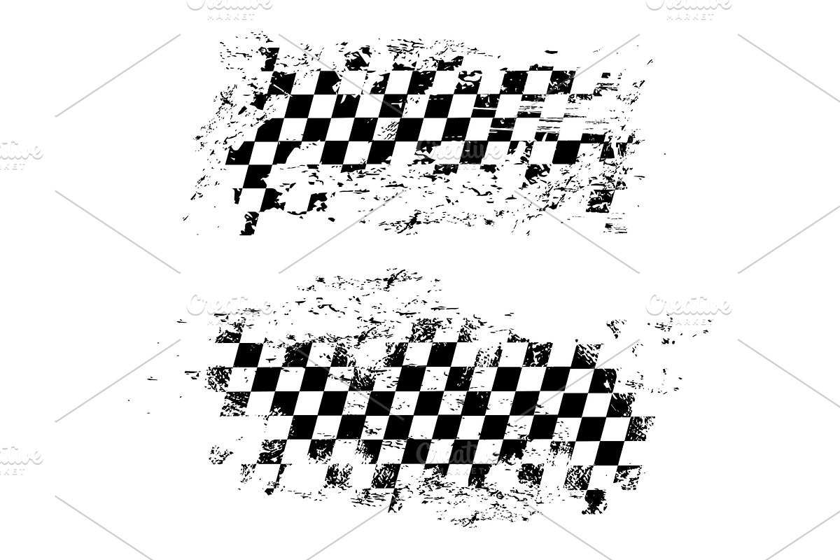Racing flag of car race grunge, a Texture Illustration by Vector Tradition