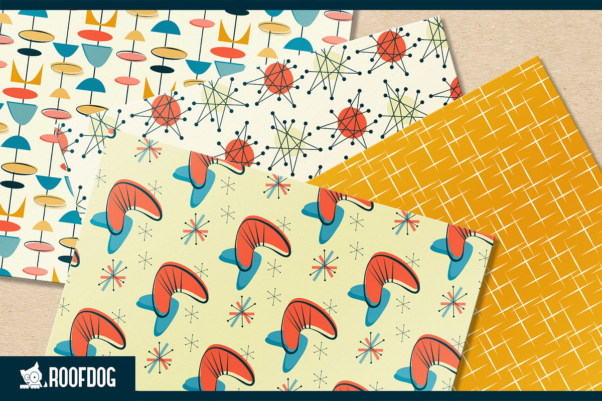 1950s Atomic patterns, a Pattern Graphic by Roofdog Design