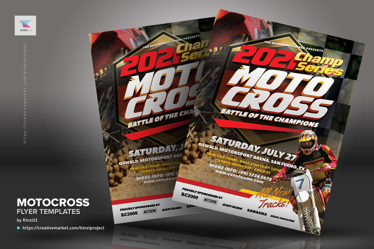 Motocross Flyer Templates, a Flyer Template by kinzi21