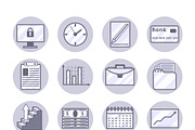 Business icons set, an Icon by Macrovector