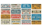 Car license plates, an Animal Illustration by Vector Tradition