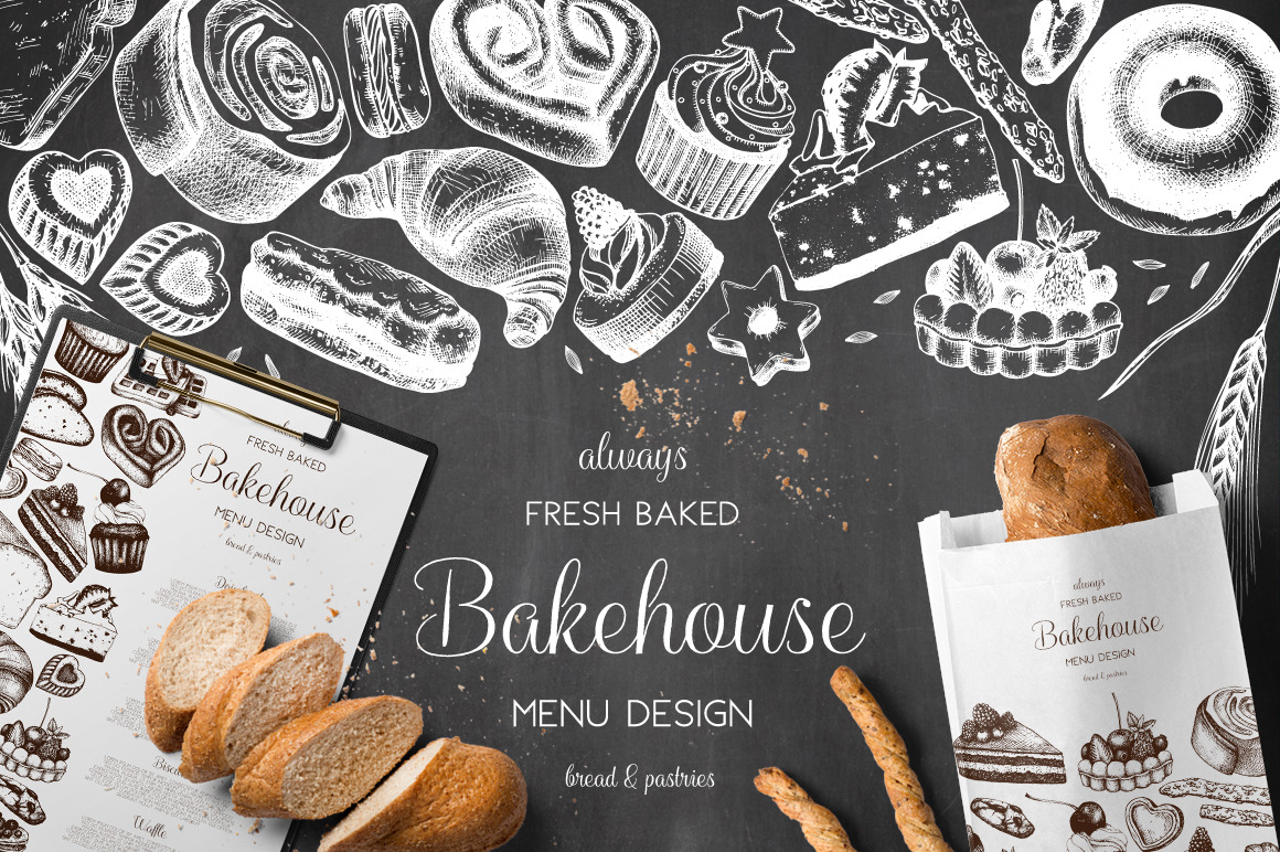Bakery Menu Design, a Food Illustration by Yevheniia