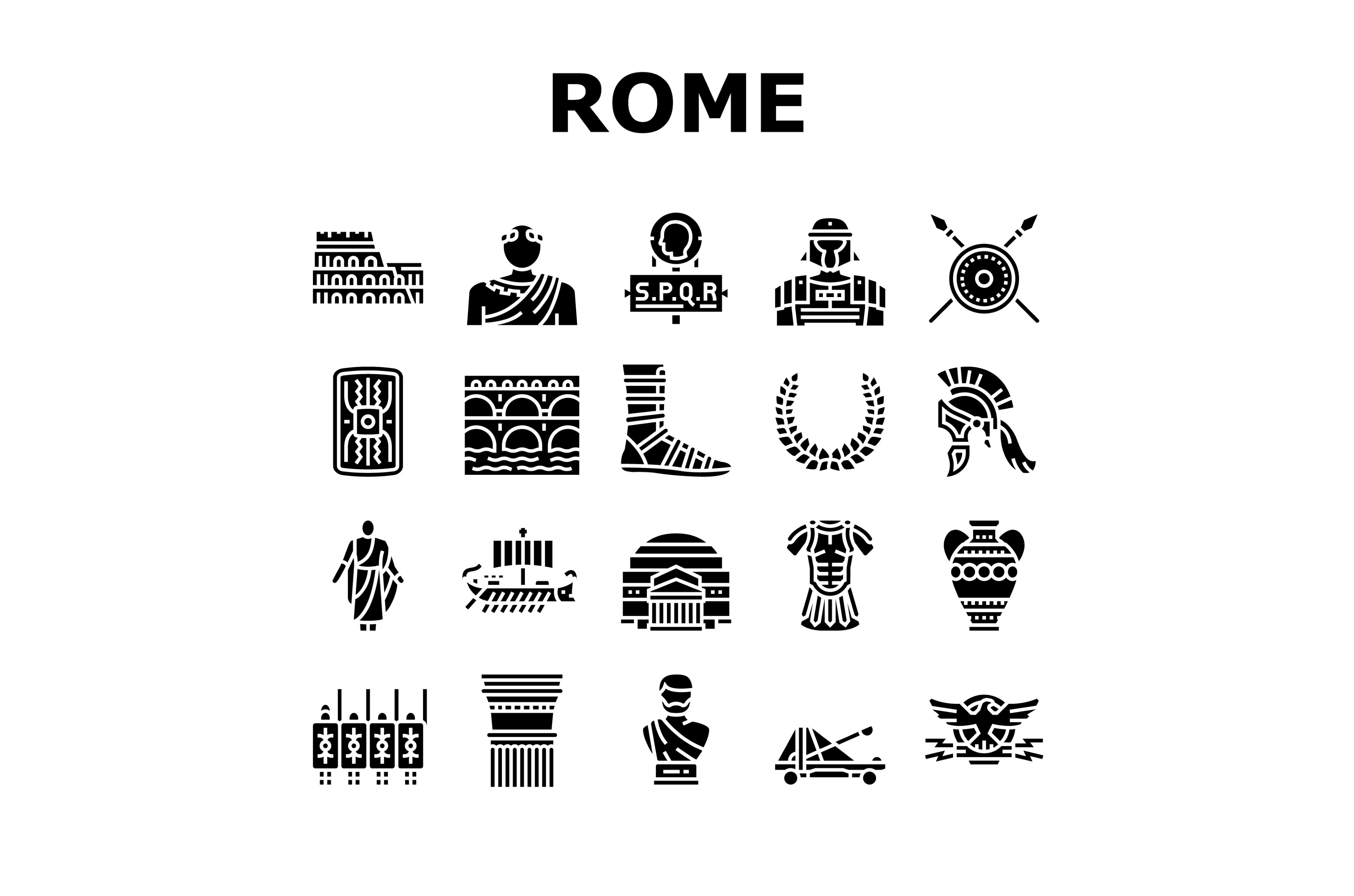 Ancient Rome Antique History Icons, an Industrial Photo by pikepicture