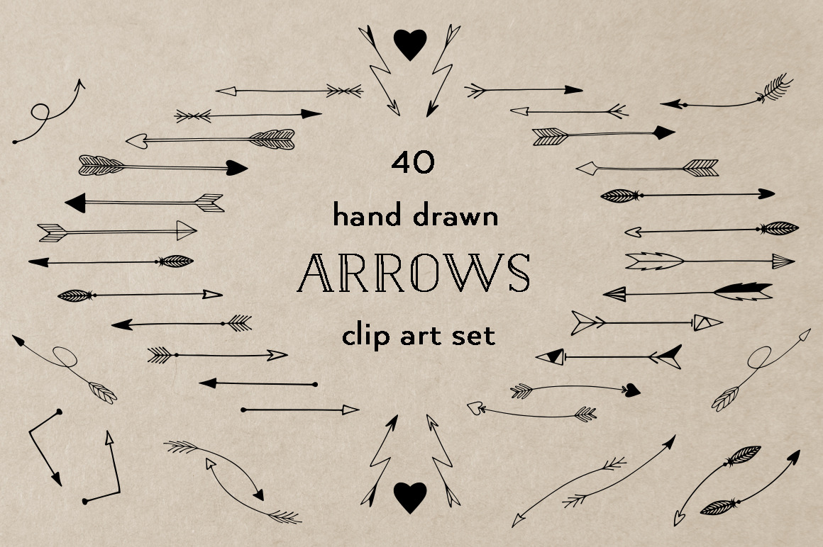 40 Black arrow clipart set, a Graphic by KitsPix