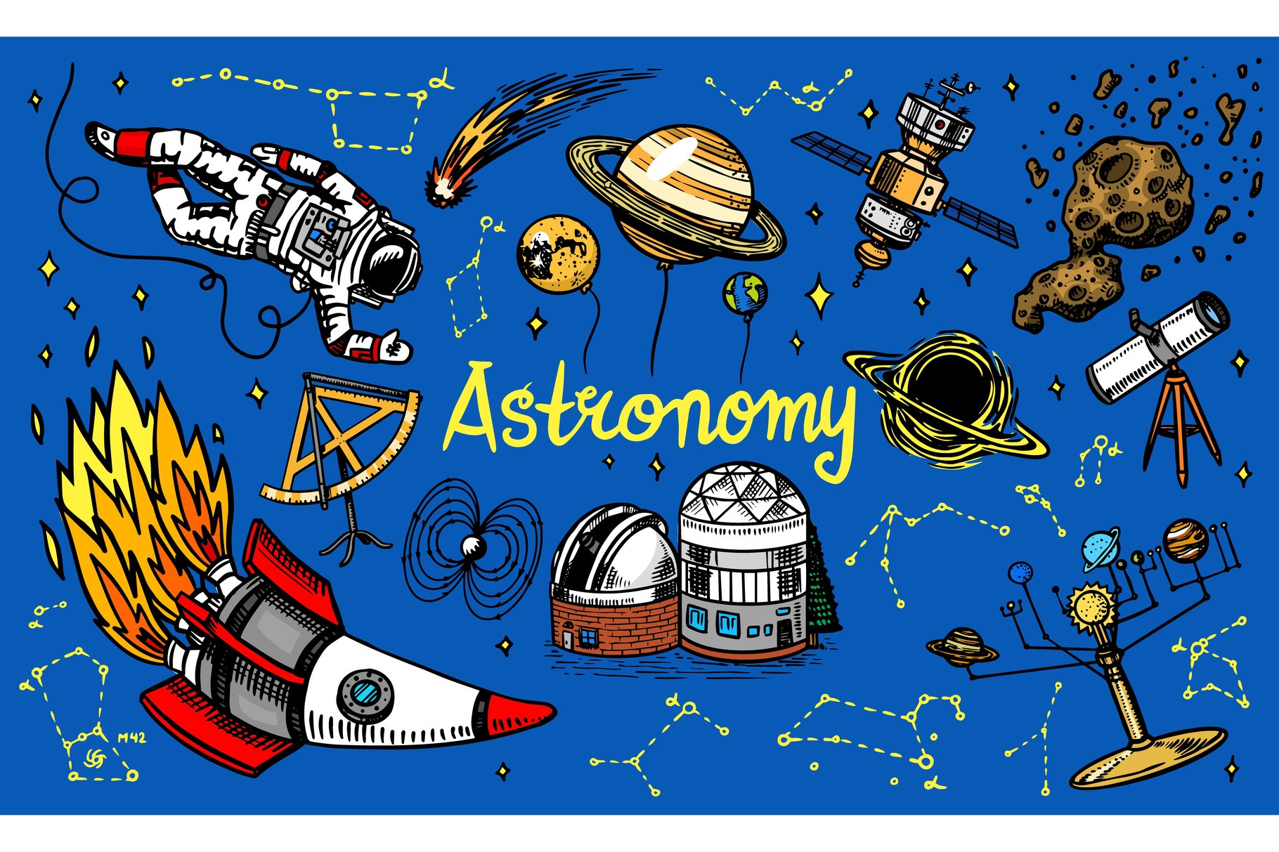 Astronomy background in | Education Illustrations ~ Creative Market