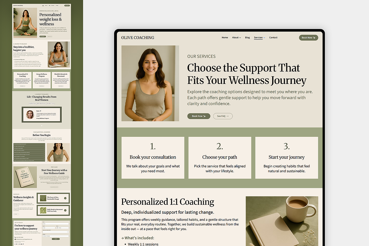 Wellness & Life Coach Website, a Wix Template by Kitteeh