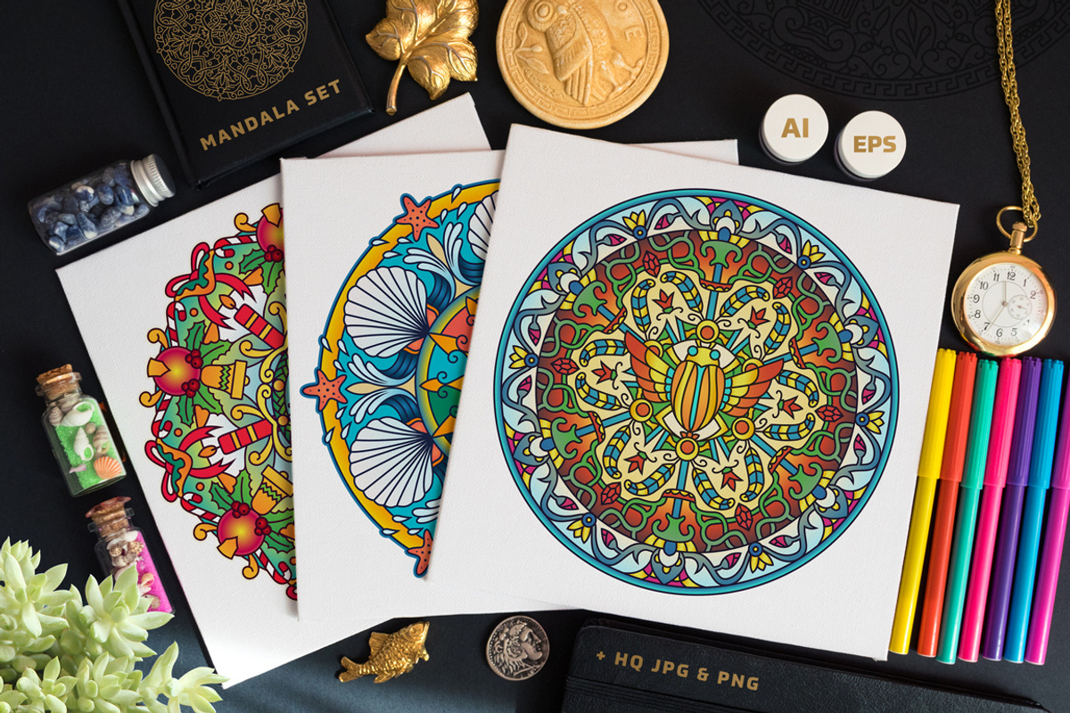 Seasonal and Holiday Mandalas, a Decorative Illustration by pixaroma