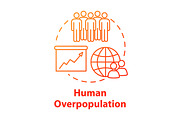 Human overpopulation concept icon, an Outline Icon by bsd studio