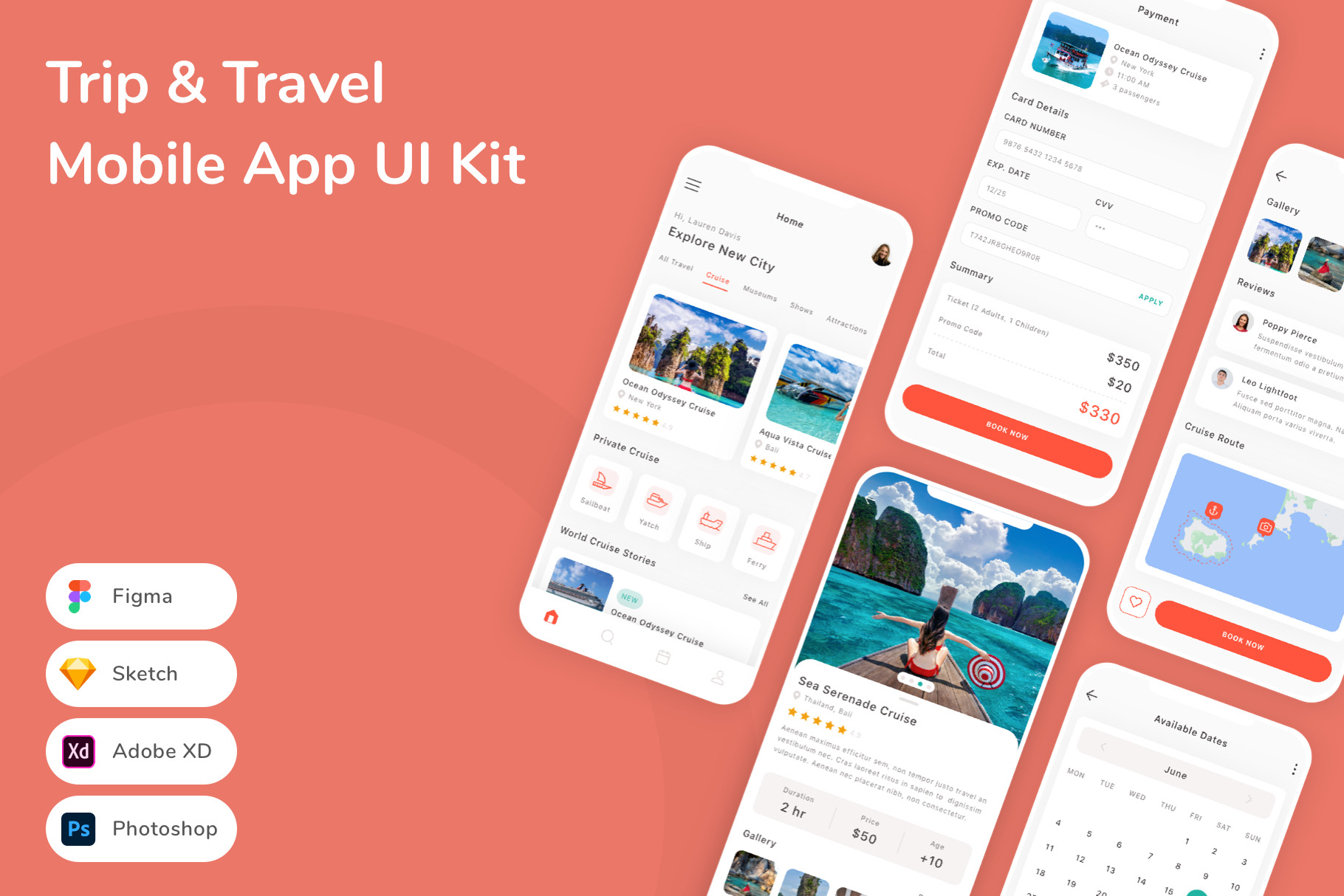 Trip & Travel Mobile App UI Kit, an UI Kit Template by Betush