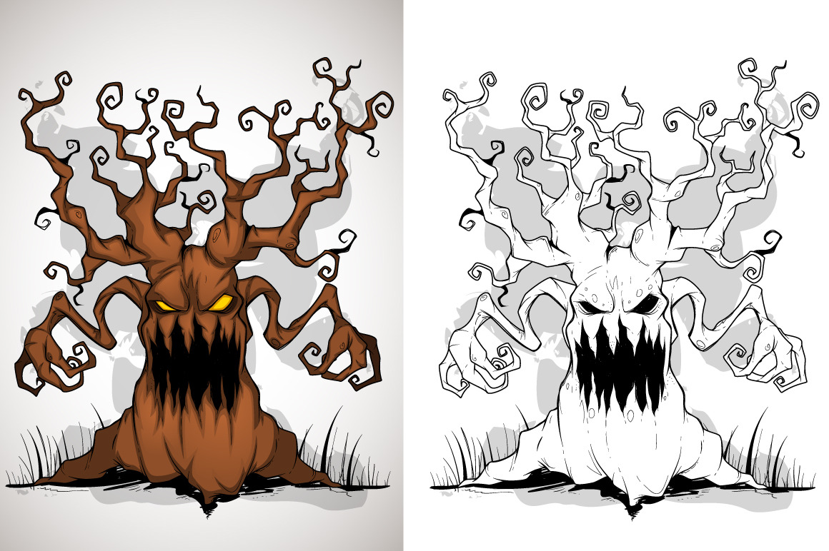 Horrible Tree, an Illustration by yuanden graphics | Creative Market