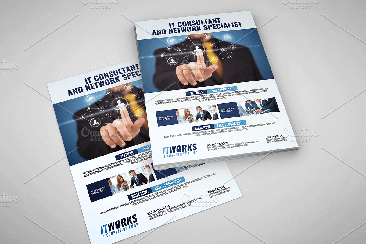 IT Services Flyer, a Flyer Template by PSDPixel