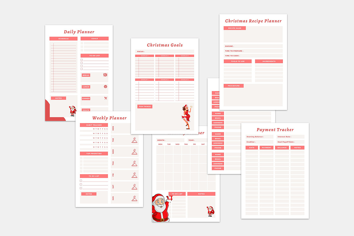 Ultimate Christmas Planner Bundle, a Stationery Template by MNT-Creator