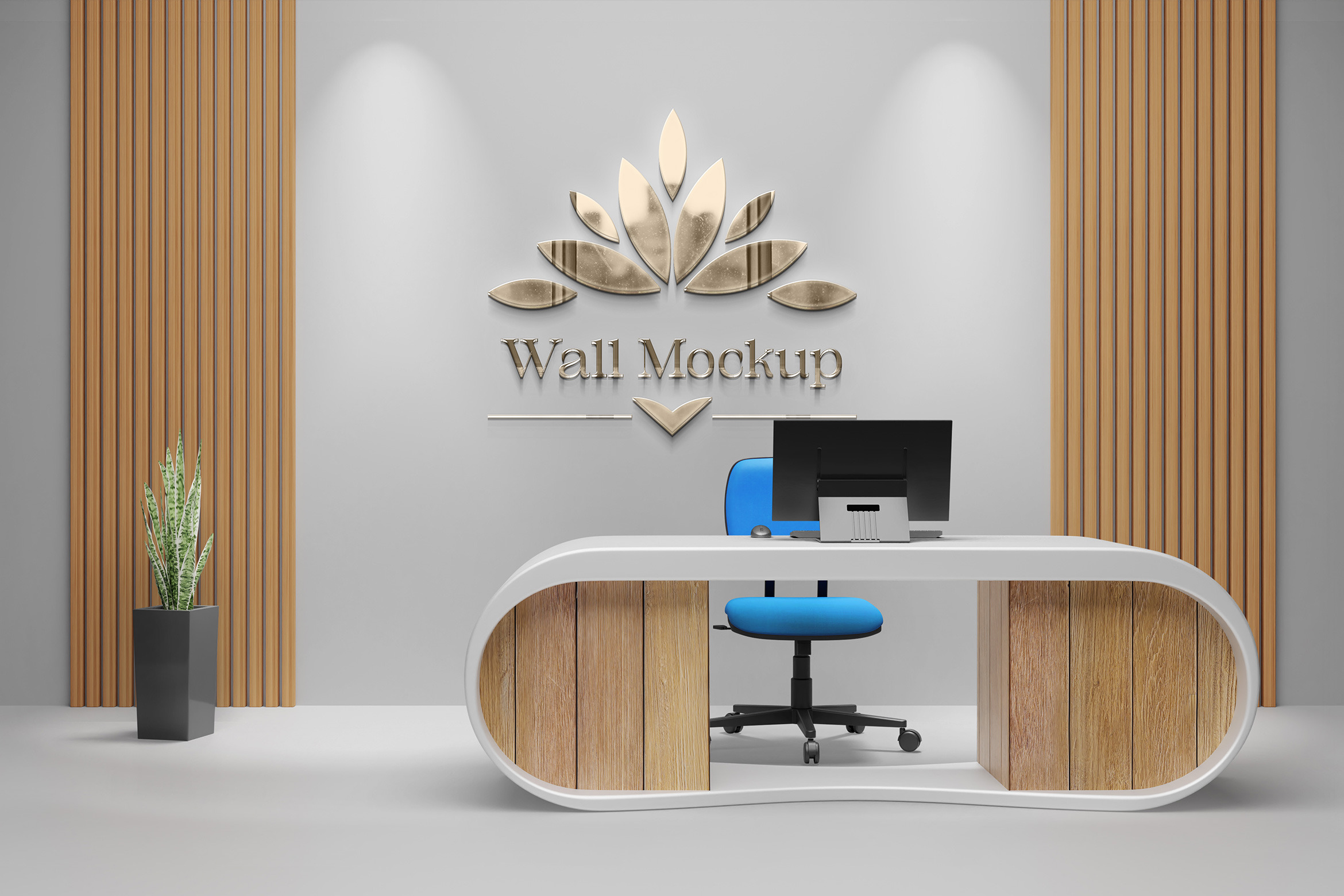 Receptionist Room - Logo Mockup, an Advertising Mockup by Modaldesain