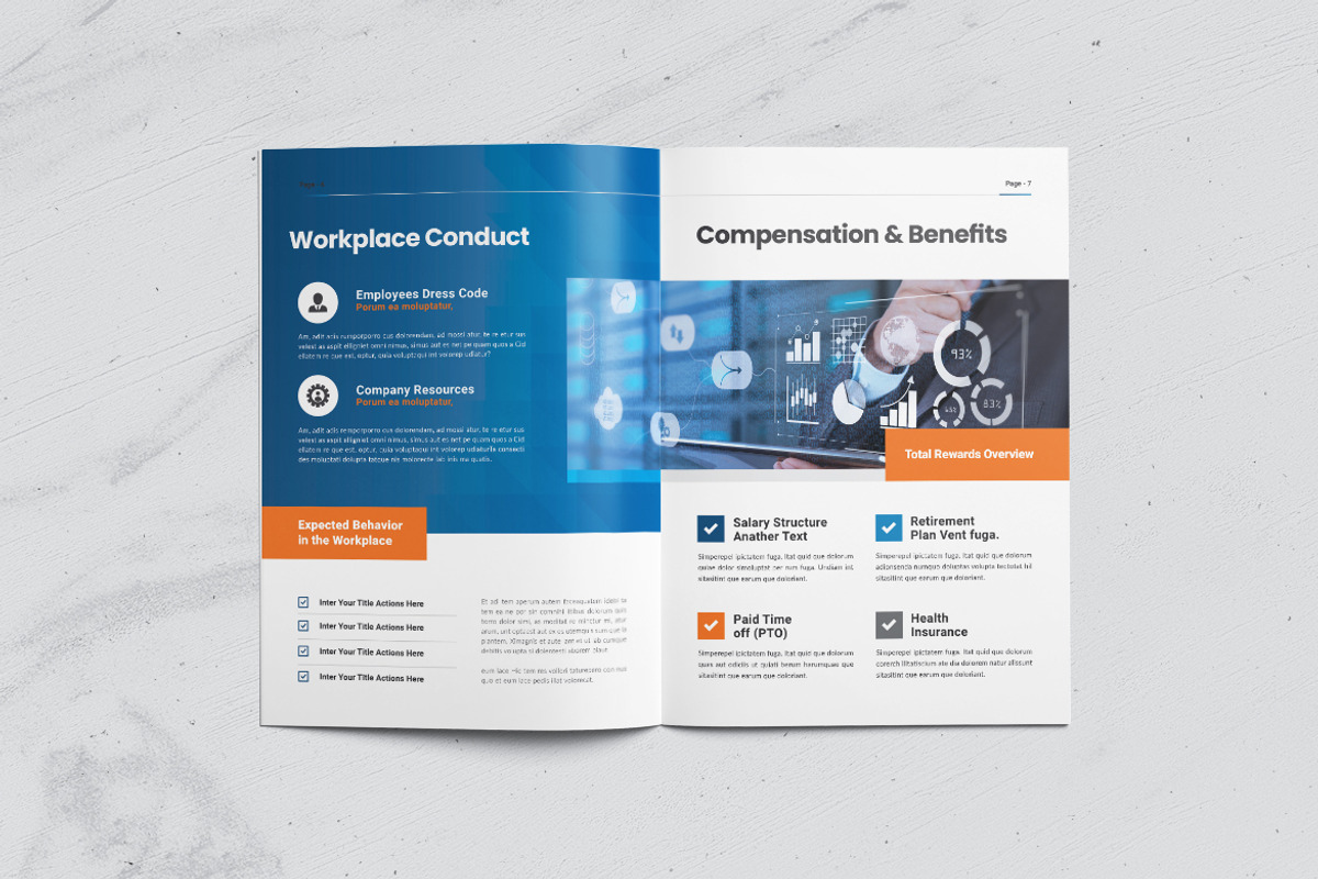 HR Employee Handbook Template, a Brochure Template by Creativity-Design