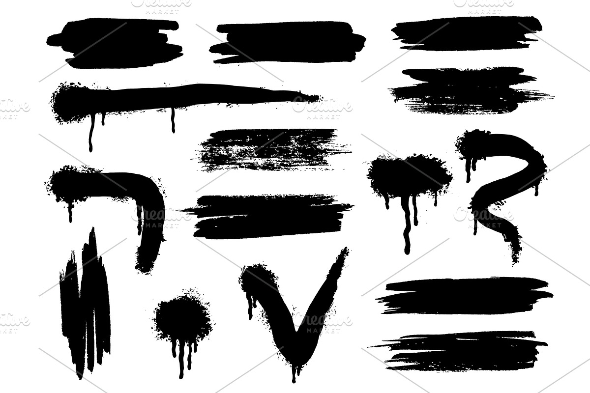 Vector spray paint shapes in black, a Decorative Illustration by the8monkey