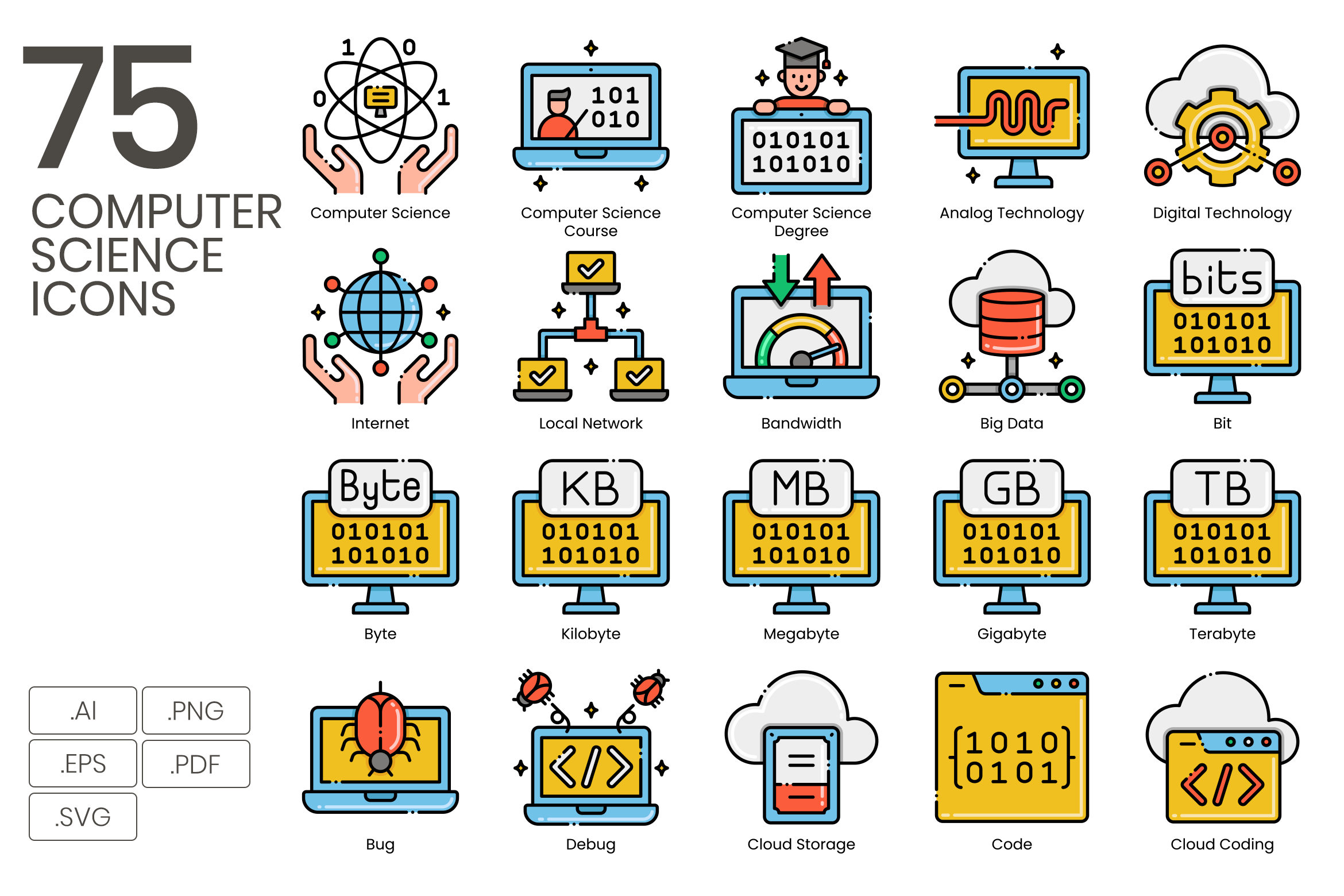 75 Computer Science Icons | Aestheti, an Icon by Flat Icons | Creative ...
