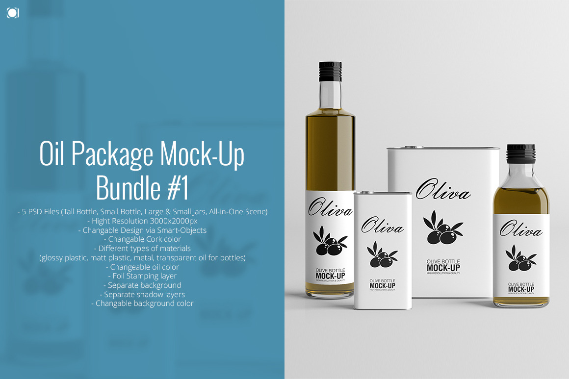 [-50%] Oil Package Mock-Up Bundle #1, a Packaging Mockup by AY Mock-Ups