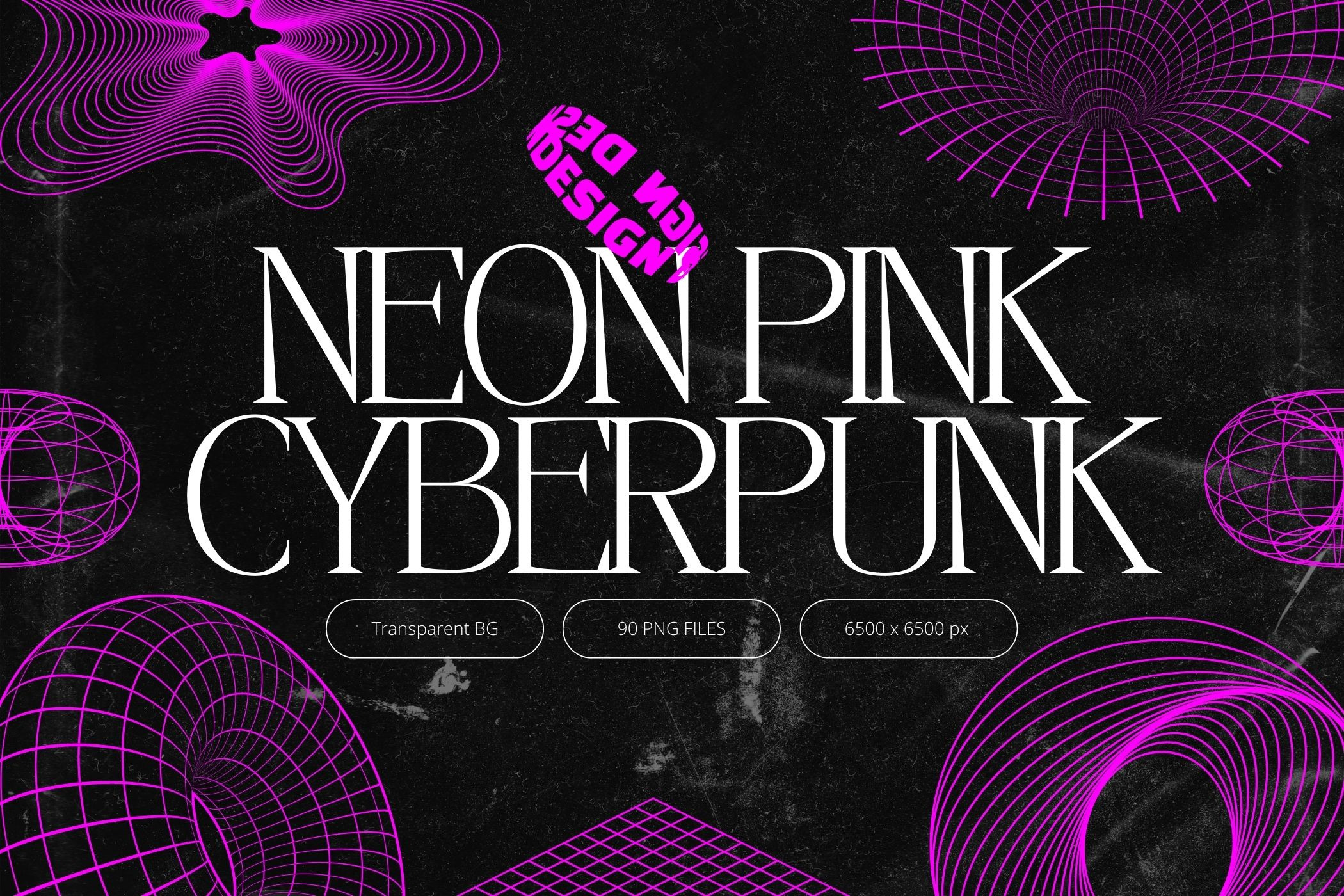 Neon Pink Cyberpunk Shapes | Creative Market