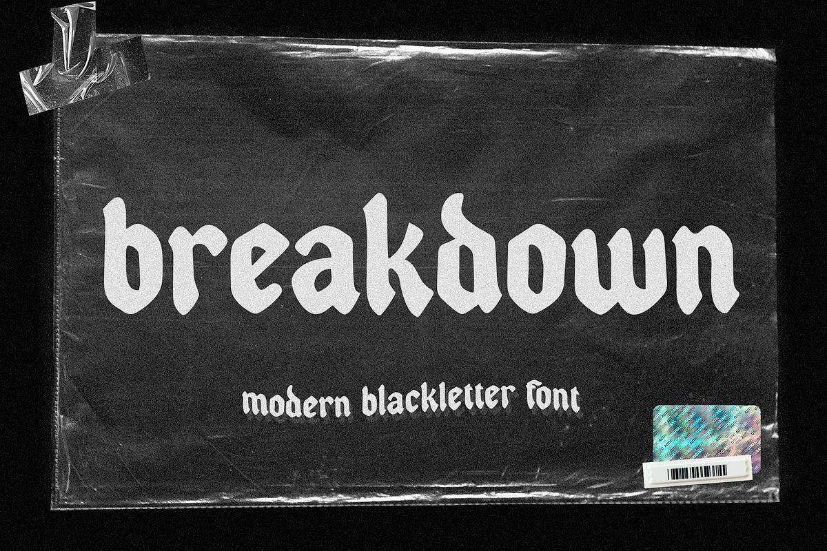 Breakdown | Modern Blackletter Font, a Blackletter Font by KA Designs