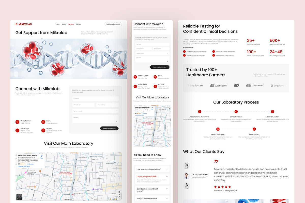 Clinical Laboratory Website UI Figma, an UI Kit Template by peterdraw
