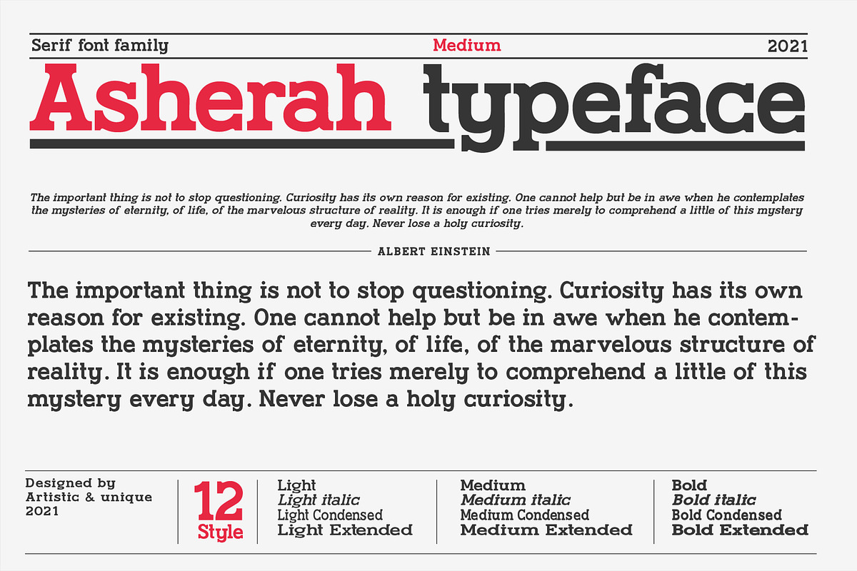 Asherah - Serif font family - 12 style